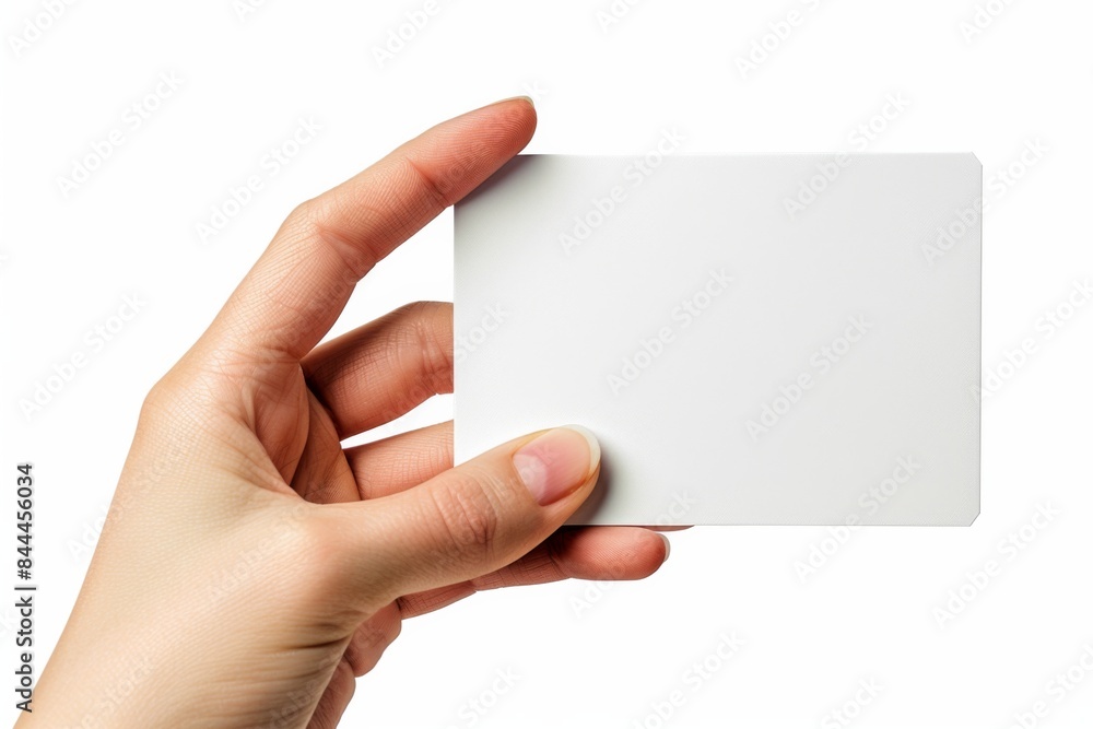Blank White Card Mockup on Hand created with Generative AI Stock ...