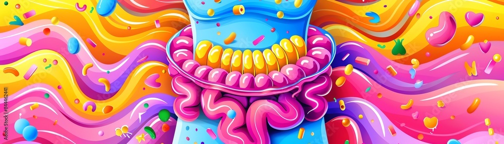 Infographic showing the human digestive system with options for ...