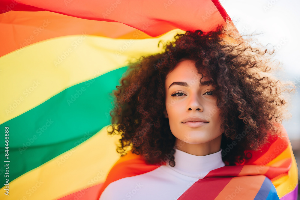 Nonformal stylish gay person on gay pride month holiday made by ...