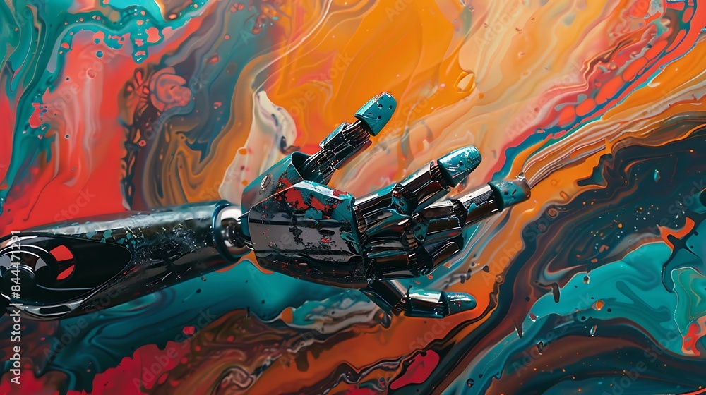 Robotic Hand Creating Art: Futuristic Technology in Digital Painting ...
