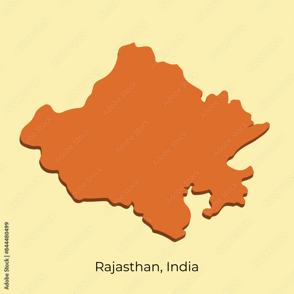 Rajasthan state of India map. Vector, illustration. Stock Vector ...
