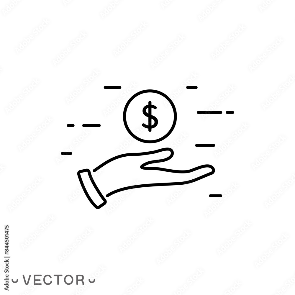 saving money icon, salary money, investing finance, hand holding dollar ... saving money icon, salary money, investing finance, hand holding dollar ...