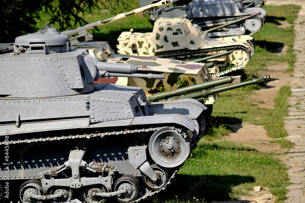 Old tanks displayed in front of the Military museum in Belgrade ...