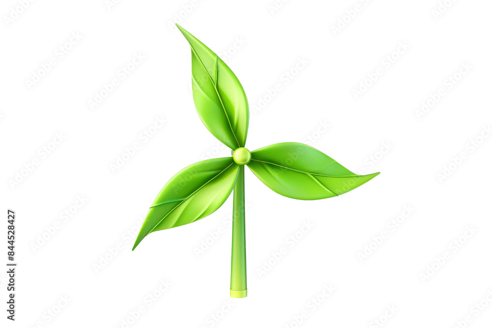 3D green pinwheel illustration representing renewable energy ...
