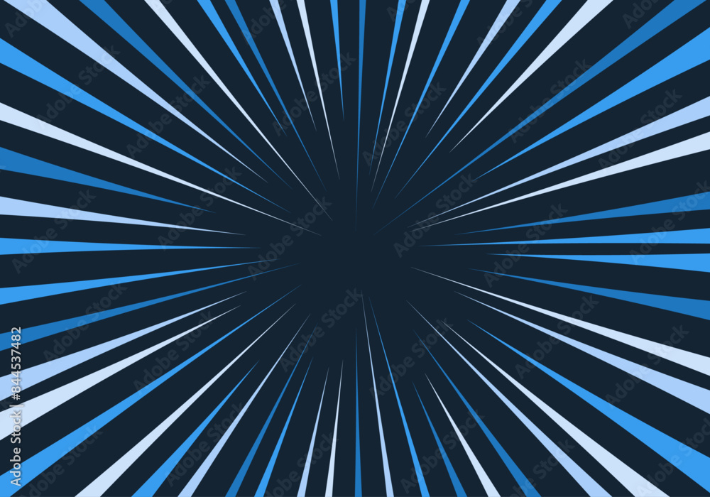 Pop art blue comic book cartoon. Speed Lines Manga. Vector illustration ...