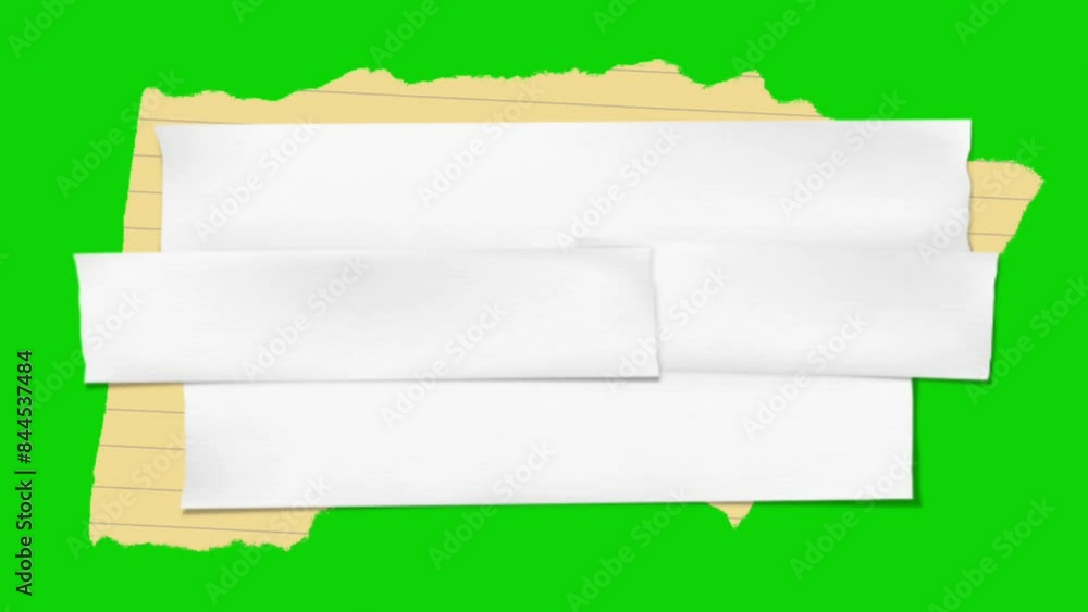 Opening Empty paper note on green screen, clip-art. Video animation ...