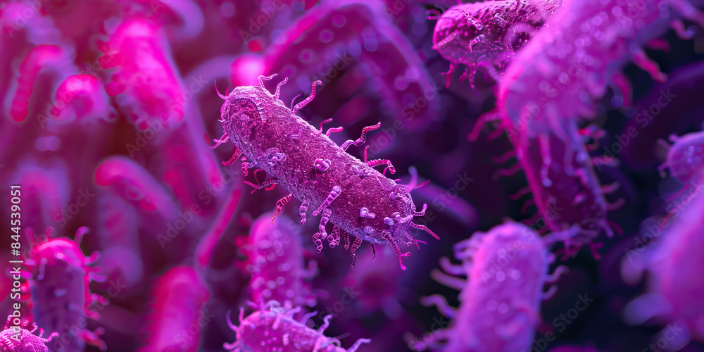 Lavender Purple Sanitizer Microbial Disruption: High-resolution view of ...