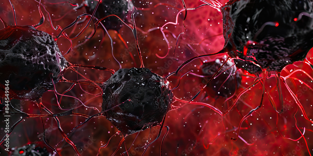 Onyx Black Monocyte Migration: Close-up microscopy of onyx black ...