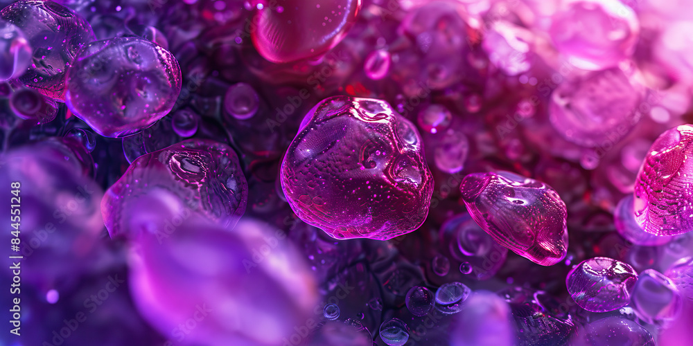 Amethyst purple erthrocyte aggregation microscopic liquid and cells ...