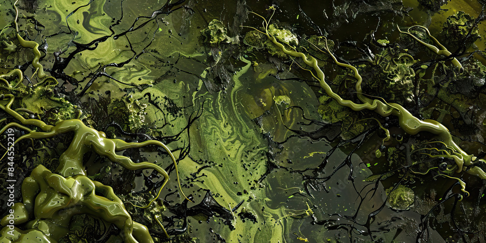 Slimy Sludge Swamp: Detailed microscopy of slimy and splattered ...