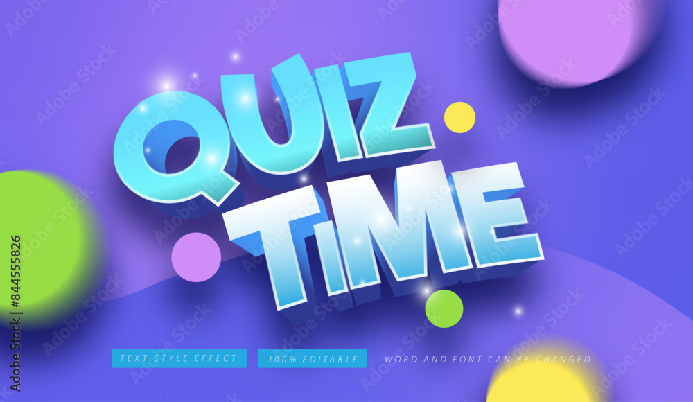 Quiz Time Text Effect Editable Stock Vector | Adobe Stock