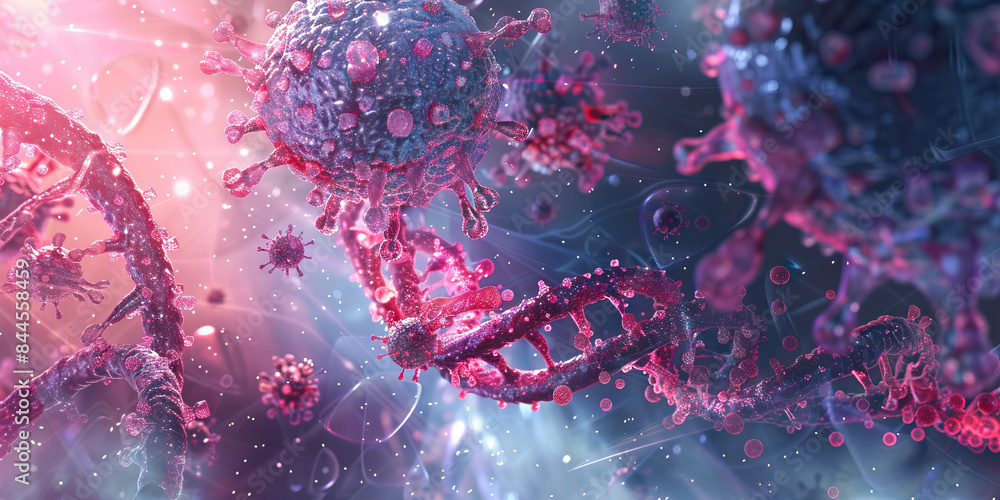 Virus Replication Process: A detailed diagram illustrating the ...