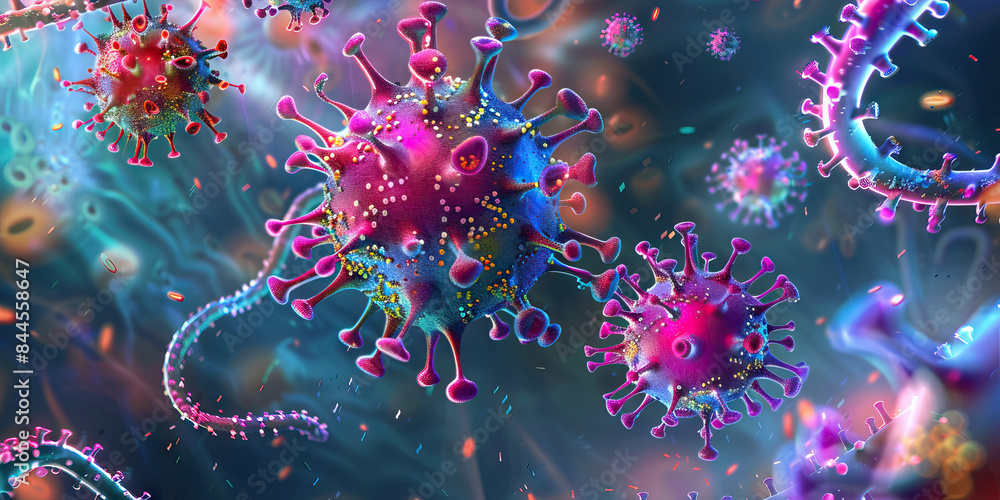 Virus Replication Process: A detailed diagram illustrating the ...