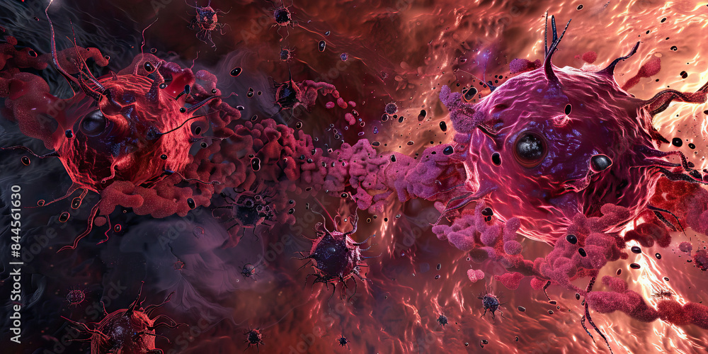 Virus-Induced Pathology: A series of images showing the pathological ...