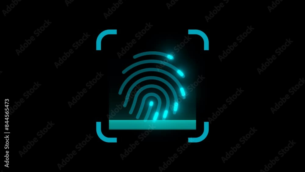 Scanner analyzes fingerprint, access denied, Security Scanning ...