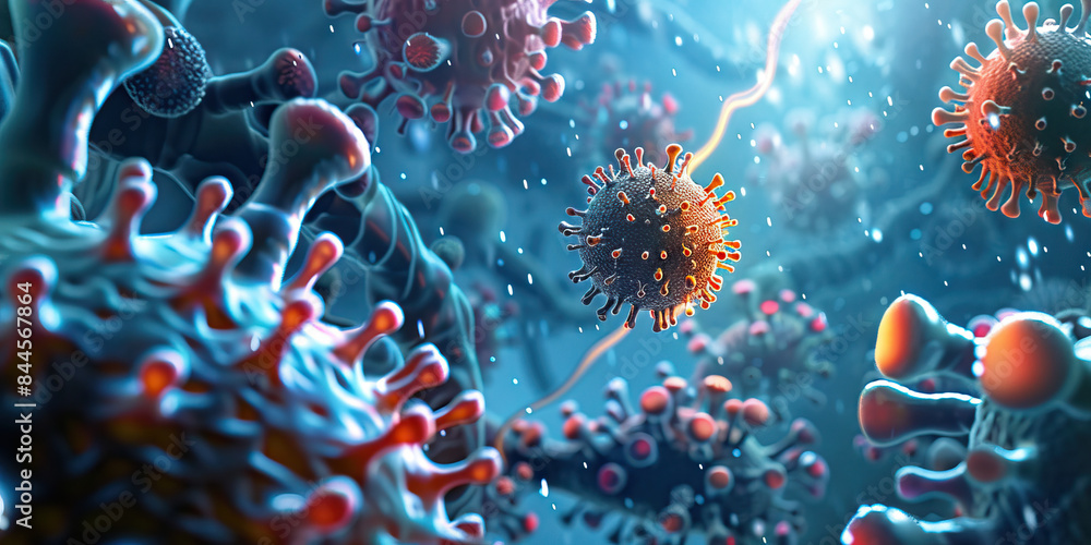 Virus Entry into Cell: A detailed illustration showing the process of ...