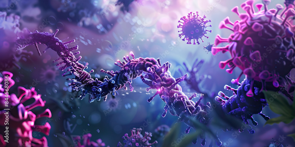 Virus Entry into Cell: A detailed illustration showing the process of ...