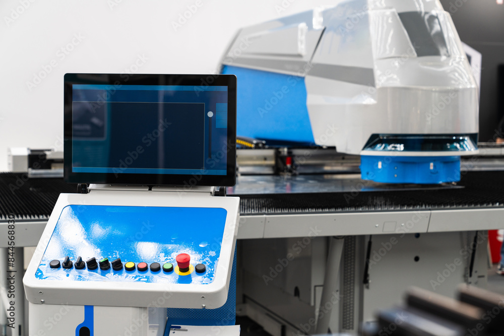 CNC mashine. Motorized maneuverable tool is controlled by a computer ...