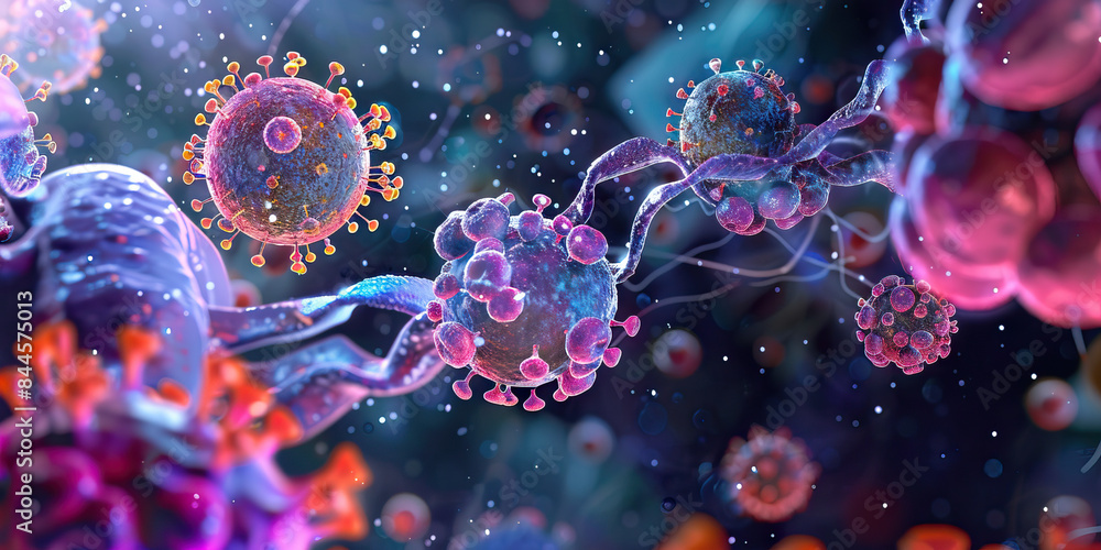 Viral Replication: An illustration depicting the replication process of ...