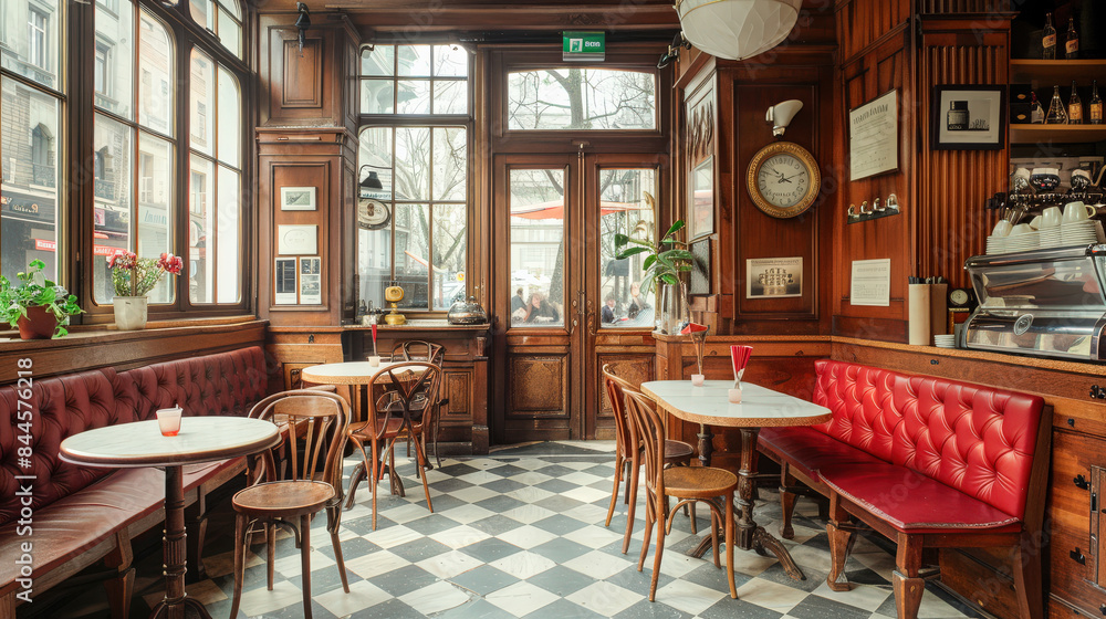 Photograph of the Interior of a Traditional British Pub with Wood ...