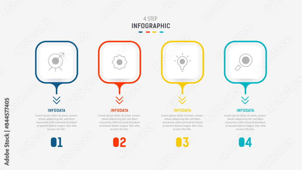 Three Step Infographic label design Vector template with line icons ...