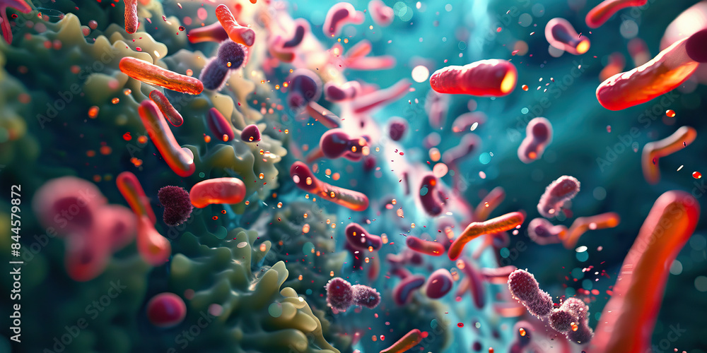 Microscopic Bacterial Spread: An image showing how bacteria can spread ...