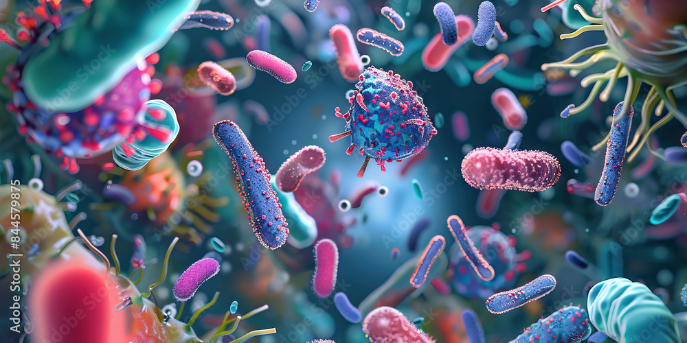 Microscopic Bacterial Spread: An image showing how bacteria can spread ...