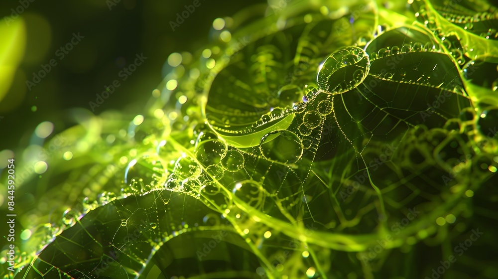 Visualize the intricate structure of chlorophyll molecules within ...