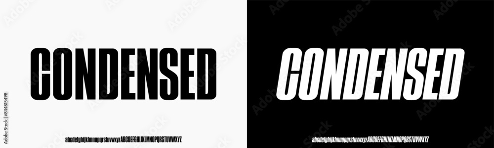 Modern Condensed Font. Bold Regular Italic Uppercase Lowercase ...