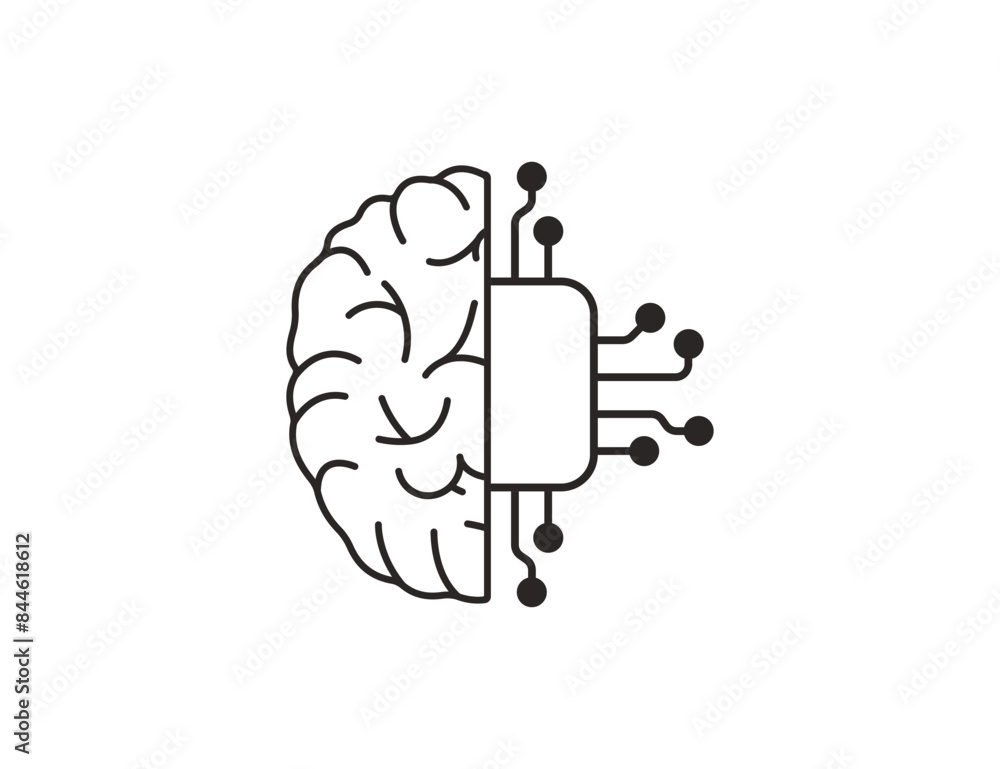 Ai, artificial intelligence, brain icon . Vector illustration. Stock ...