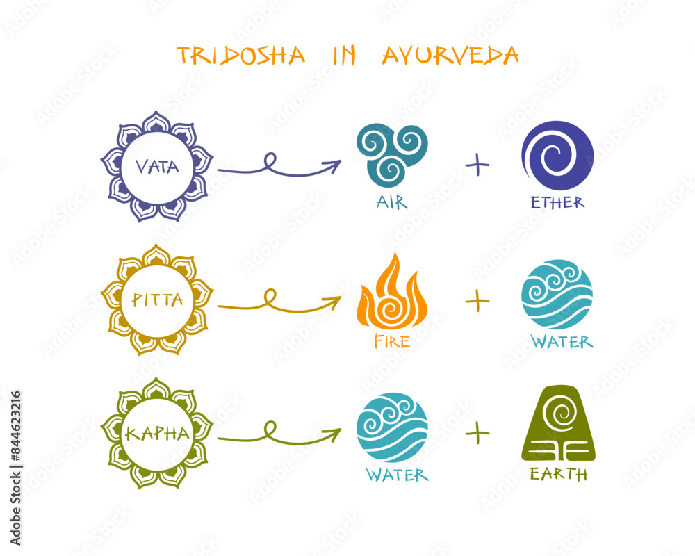 Poster An informative Ayurvedic vector infographic poster showing the ...