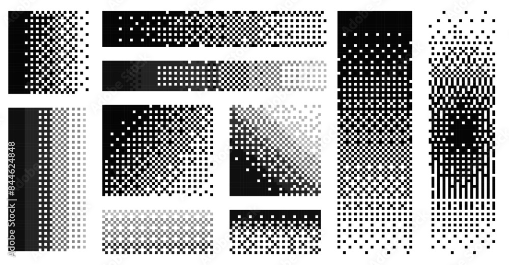 Pixel disintegration background. Retro 8 bit game effect, old TV screen ...