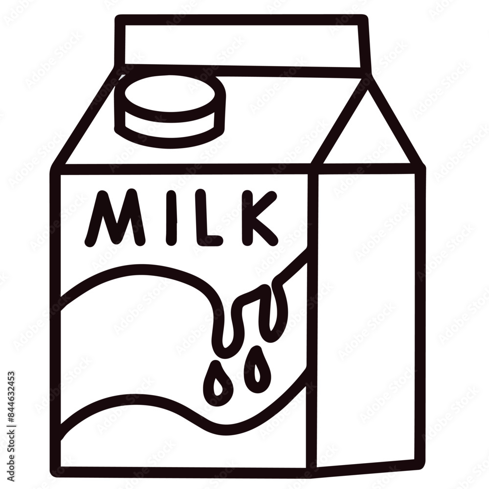 Milk coloring page for kids vector illustration Stock Vector | Adobe Stock