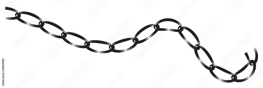 Monochrome set different type of metal chains in silhouette style ...