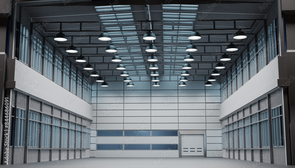 Warehouse empty. Industrial building with nothing. Warehouse interior ...