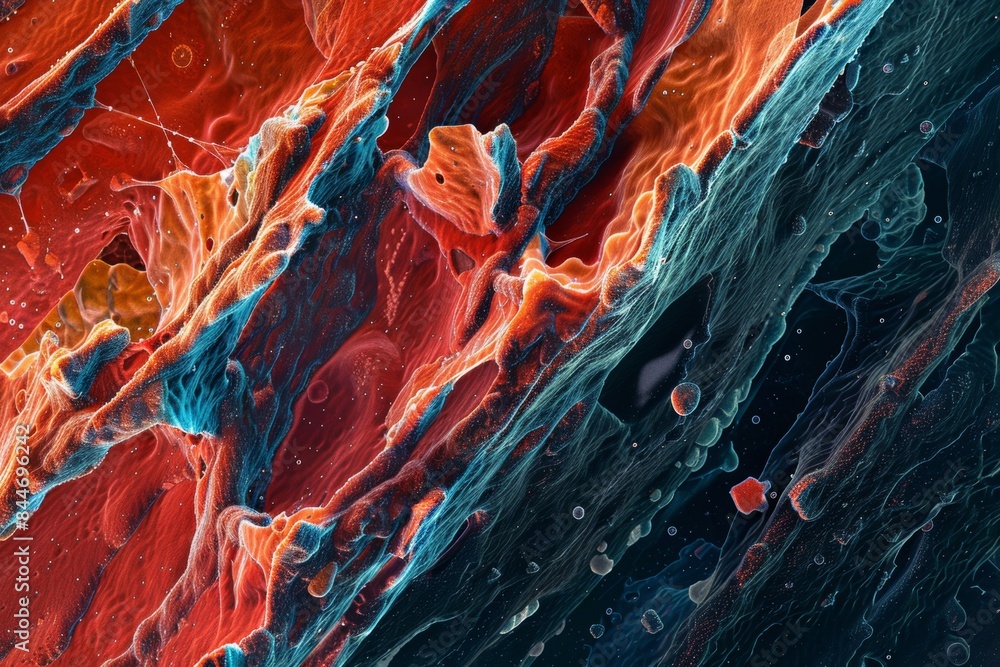 This high-resolution microscopic image showcases the intricate ...