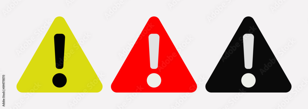 Caution signs. Symbols danger and warning signs.Caution alarm set ...