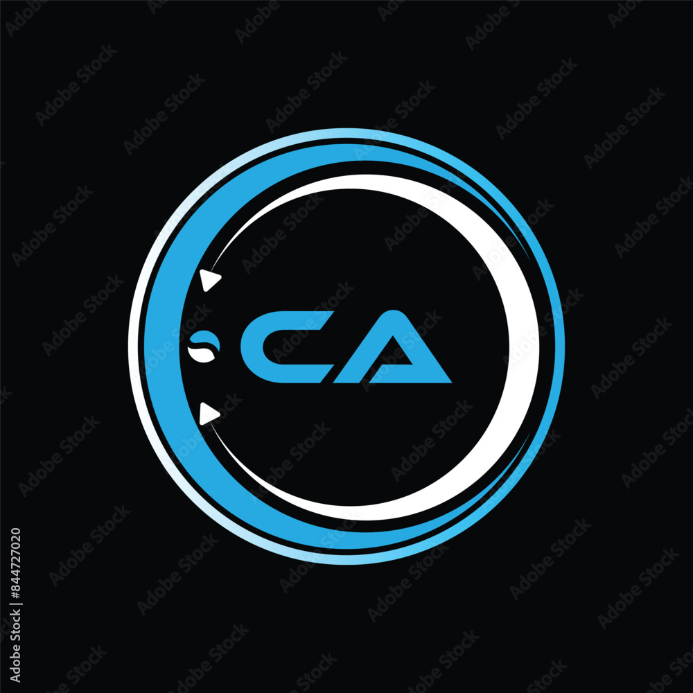 CA letter logo design with a circle shape CA Logo design. CA letter ...