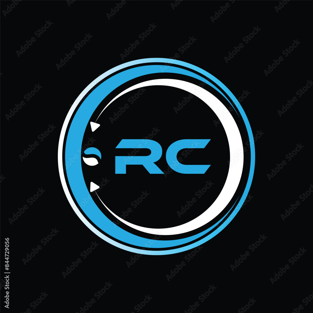 RC letter logo design with a circle shape RC Logo design. RC letter ...