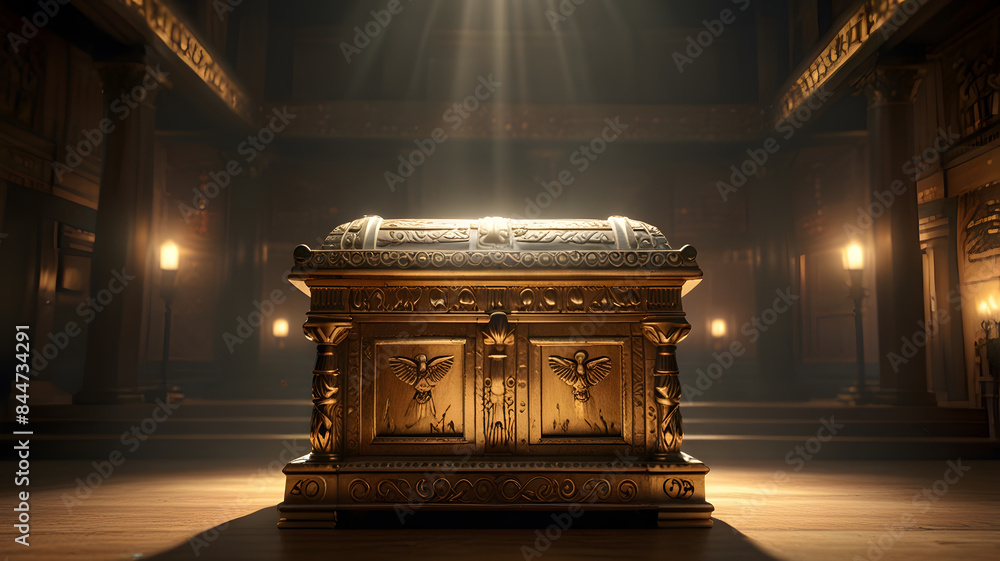 Ark of the Covenant in the Holy of Holies, made of acacia wood overlaid ...