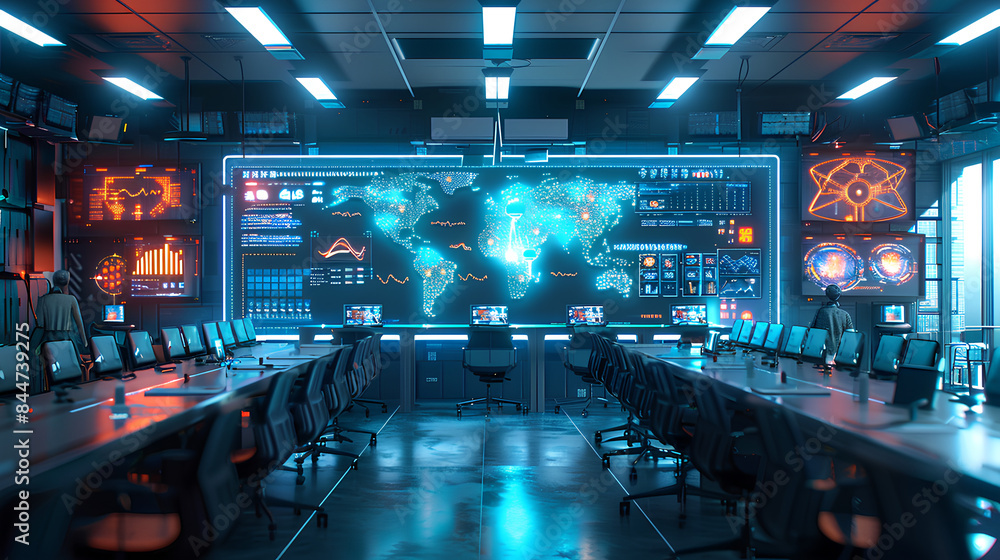 Futuristic Classroom with Interactive Digital Whiteboards and Teaching ...