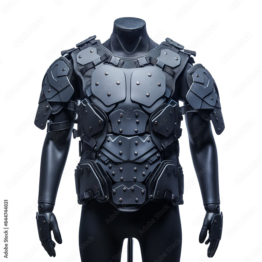 Combat body armor isolated on transparent png background. A man's body ...