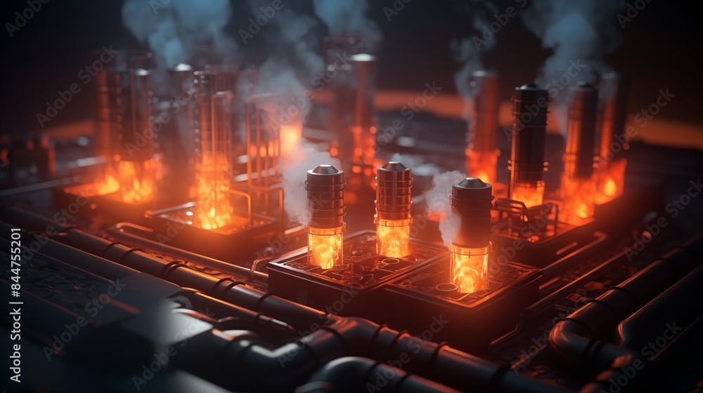An animated sequence showing how heat and pressure turn solid coal into ...
