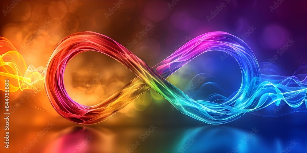 World Autism Awareness Day background with rainbowcolored infinity ...