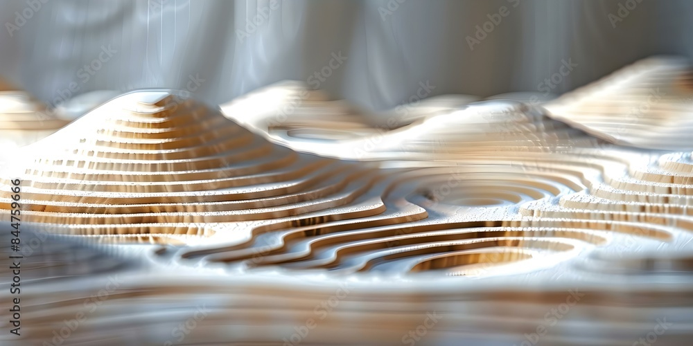 Topographic Map Depicting Geographic Features Through Lines Concept Geographic Features