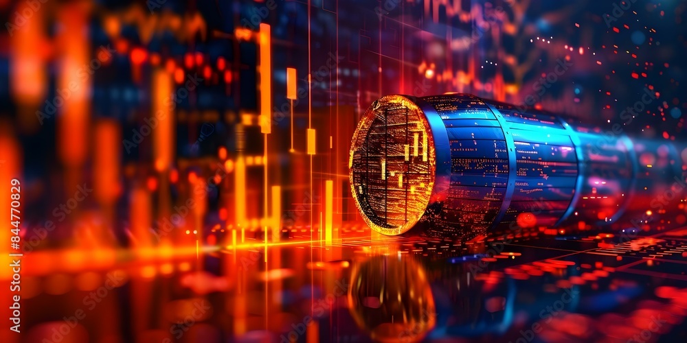 3D Rendering of Oil Barrel Symbol and Energy Sector Graphs A High ...