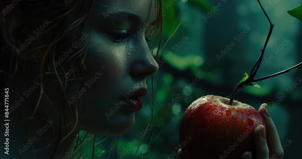 Bible. Old Testament. Creation. Genesis. Eve looked at the apple. It ...