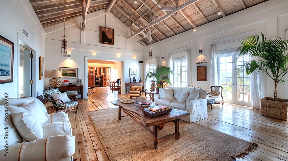 Bahamian living room. Bahamas. Elegant coastal living room interior ...