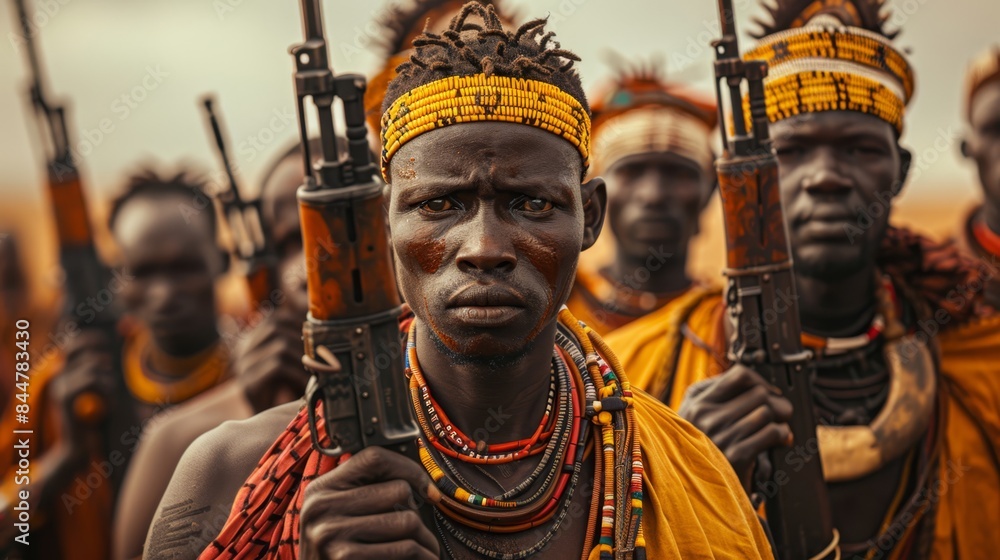 the african tribesmen are wearing traditional clothing Stock Photo ...