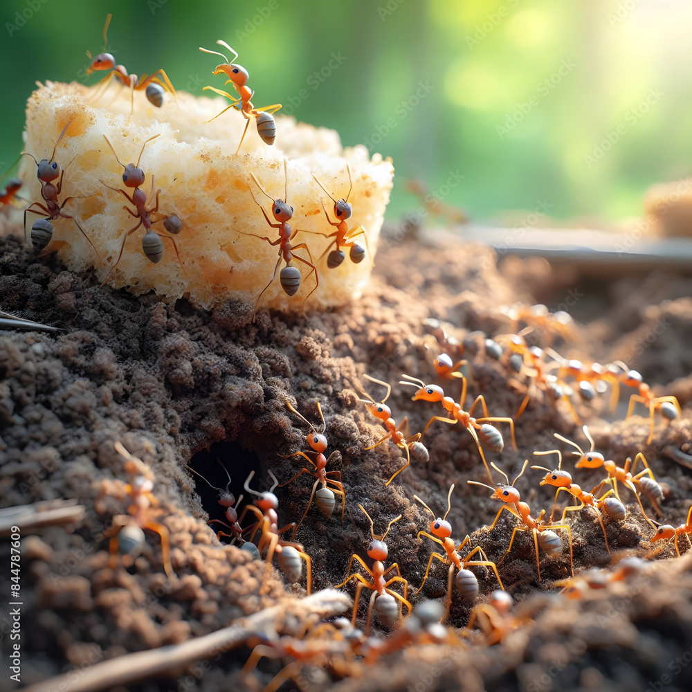 Ant action standing.Ant bridge unity team,Concept team work together ...